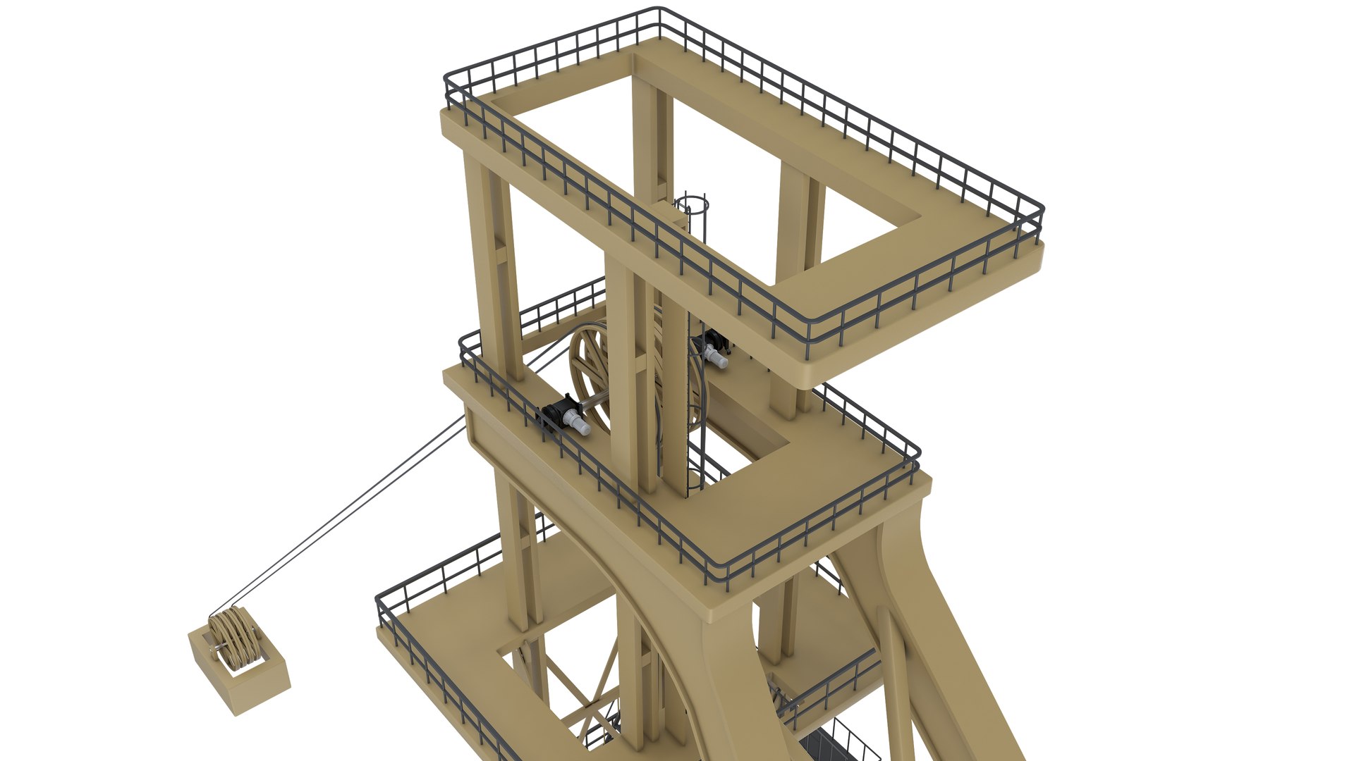 3D Mining Headframe And Cart - TurboSquid 2210755
