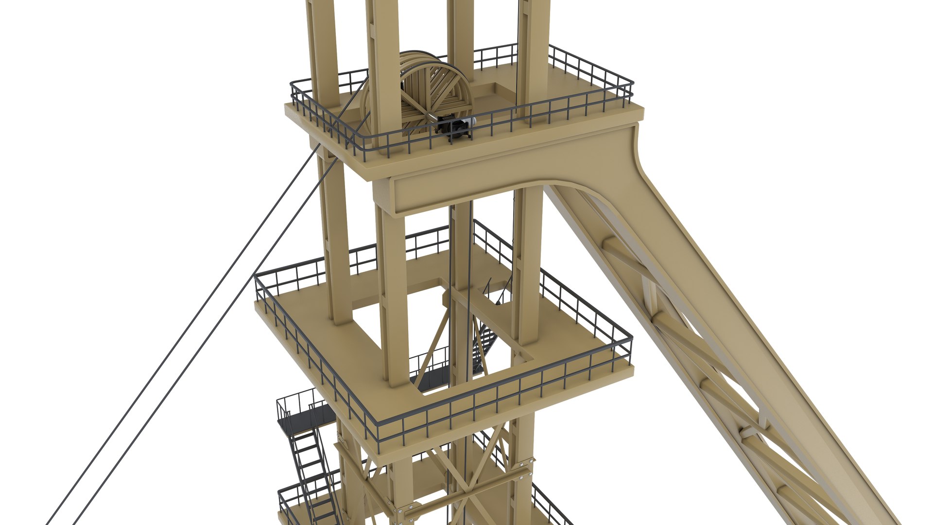 3D Mining Headframe And Cart - TurboSquid 2210755
