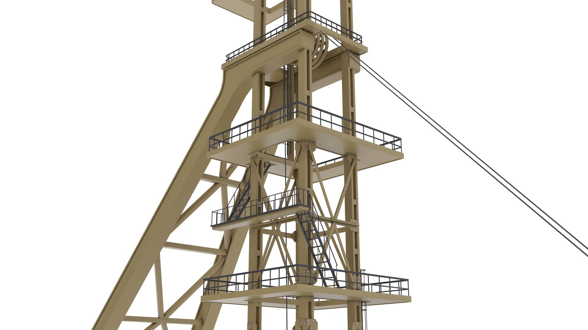 3D Mining Headframe And Cart - TurboSquid 2210755