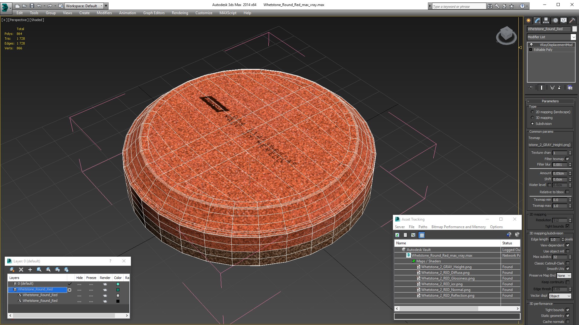3D Whetstone Round Red - TurboSquid 1845835