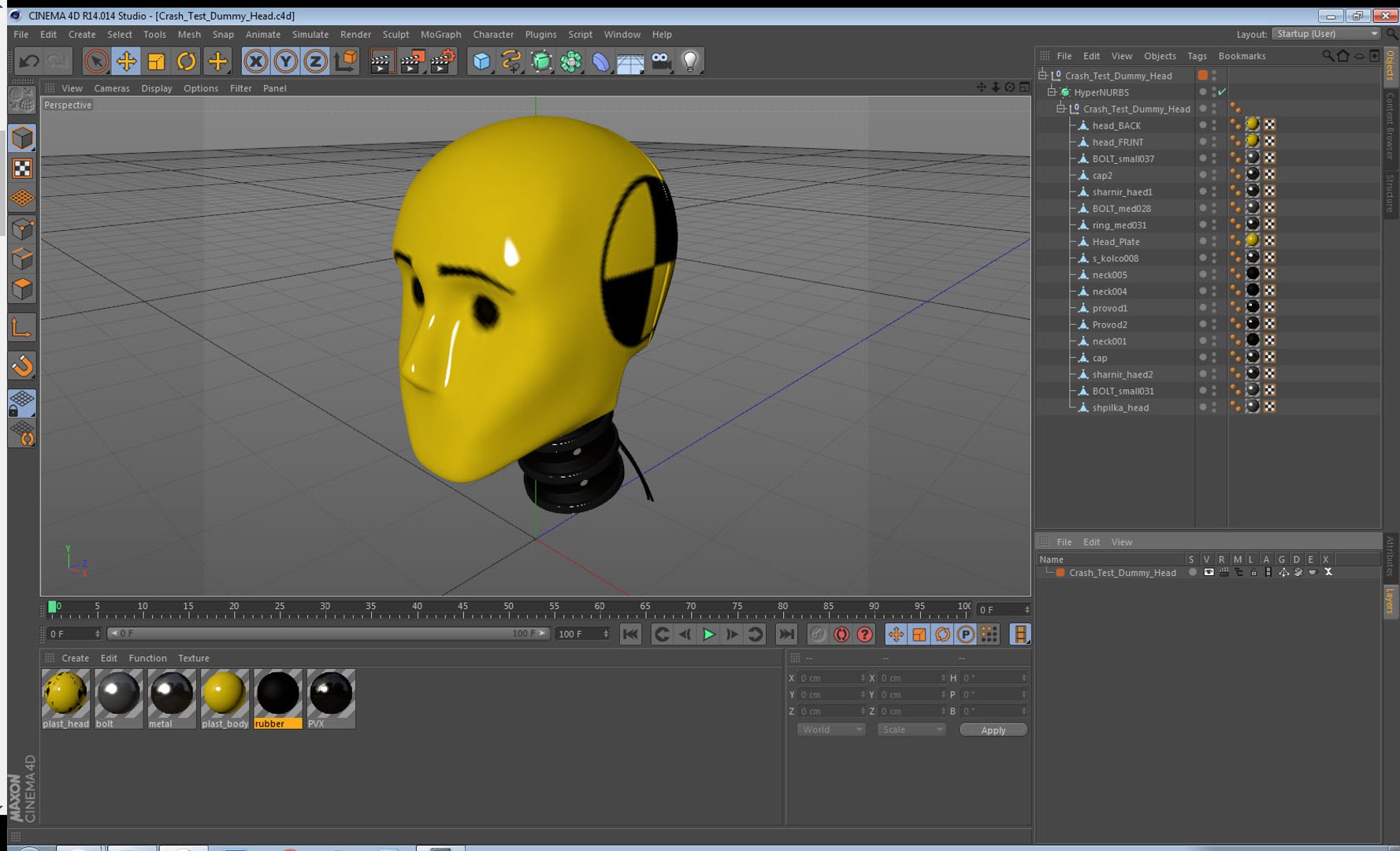 Crash Test Dummy Head 3D Model - TurboSquid 1359655