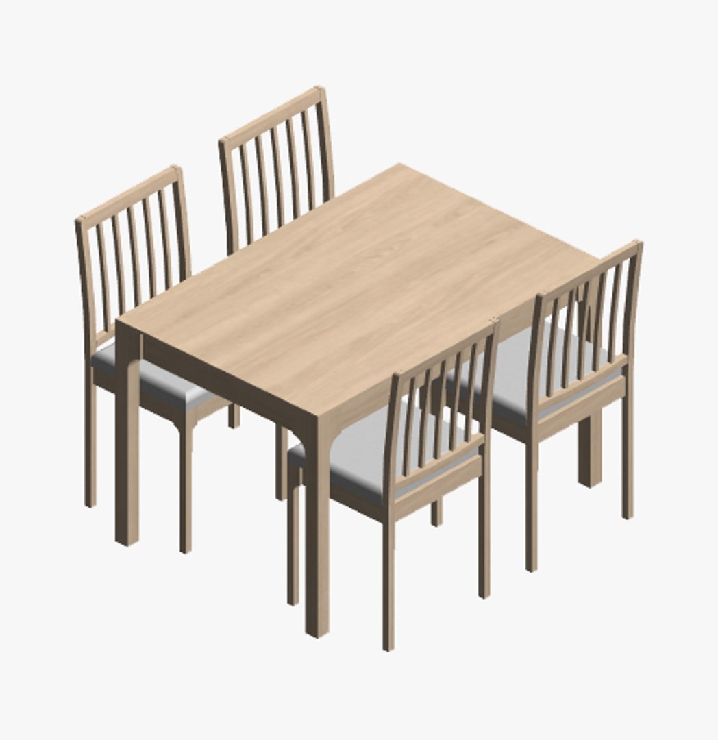 3D Dining Table Ikea EKEDALEN - Full Parametric Revit Family ...