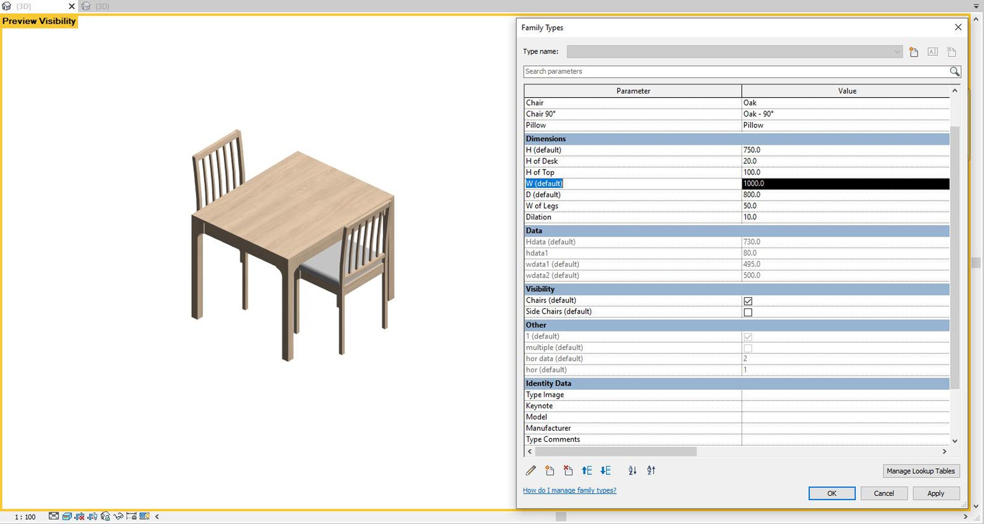 3D Dining Table Ikea EKEDALEN - Full Parametric Revit Family ...