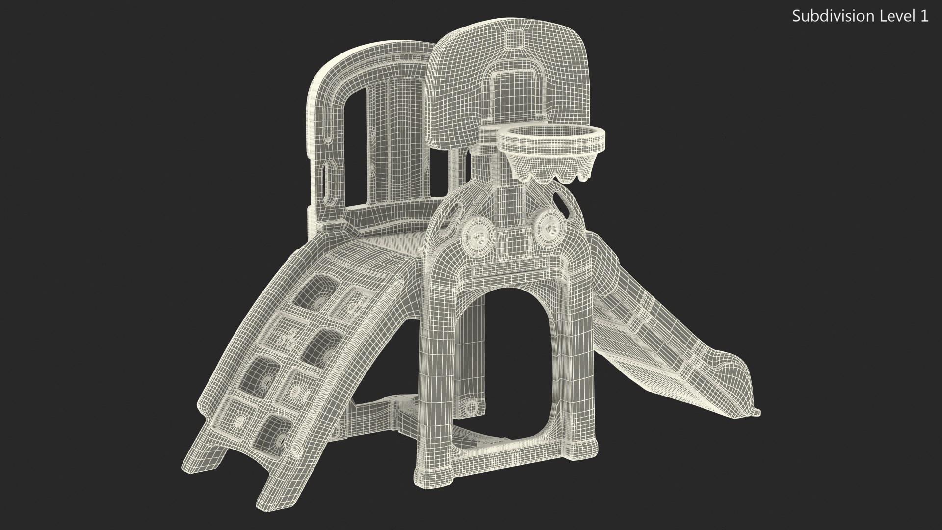 Plastic kids slide basketball hoop 3D model - TurboSquid 1553774