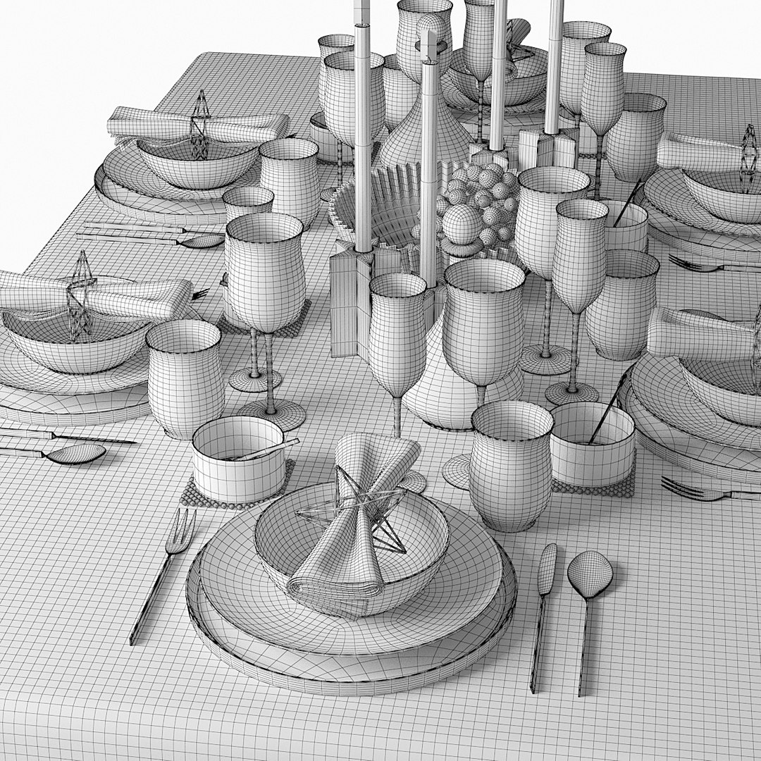 3D Model Table Setting - TurboSquid 1222003