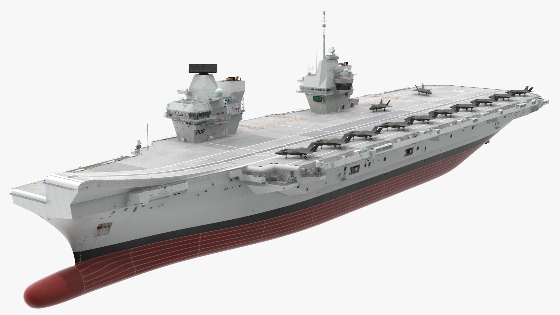 3D model HMS Queen Elizabeth with F35 planes - TurboSquid 2025434