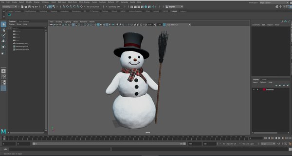 Snowman snow man 3D model - TurboSquid 1345445