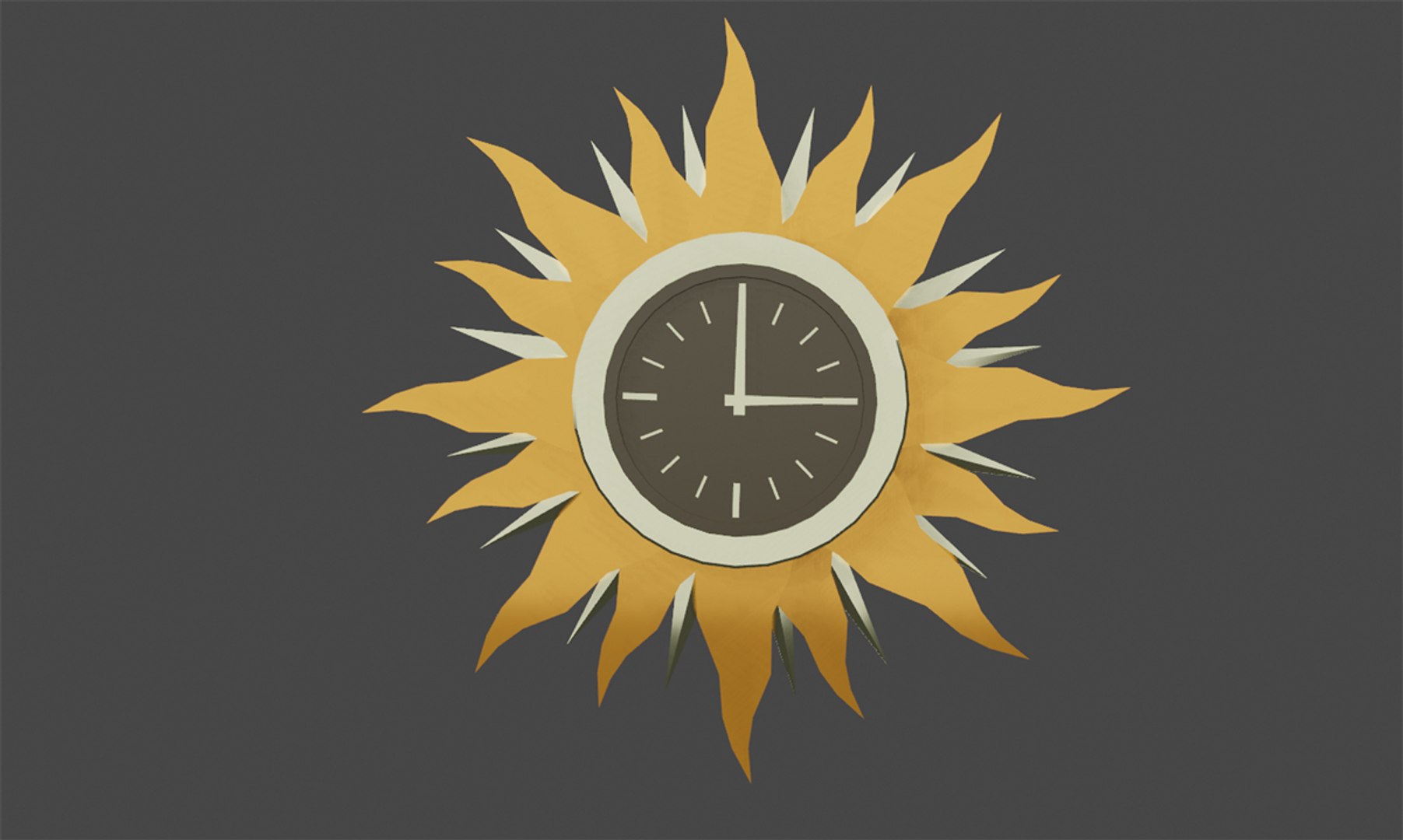 Art Deco Sun Clock 3D Model - TurboSquid 1938735