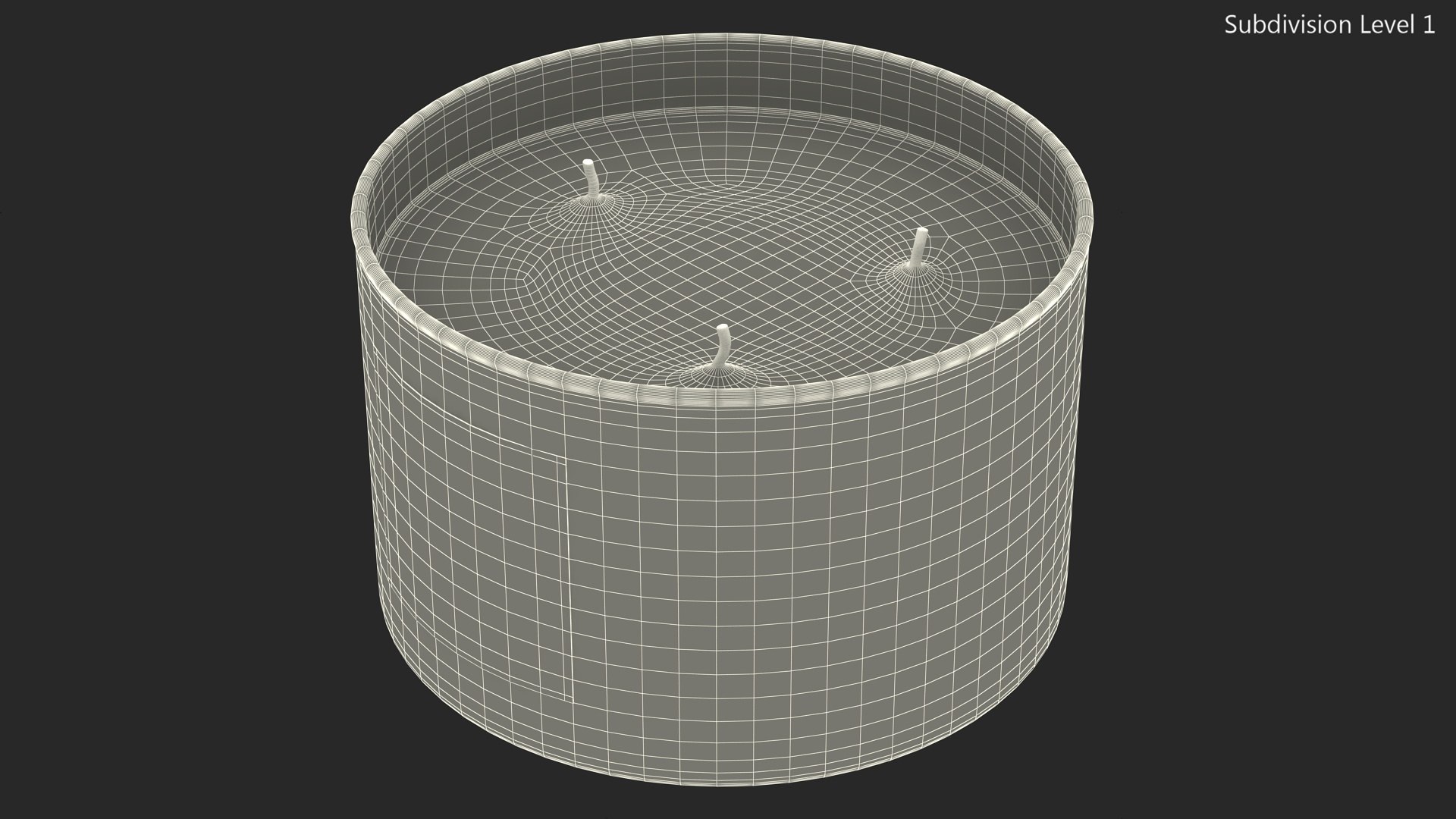 3D Model Scented Candle Blue With Label And 3 Wicks - TurboSquid 2215099