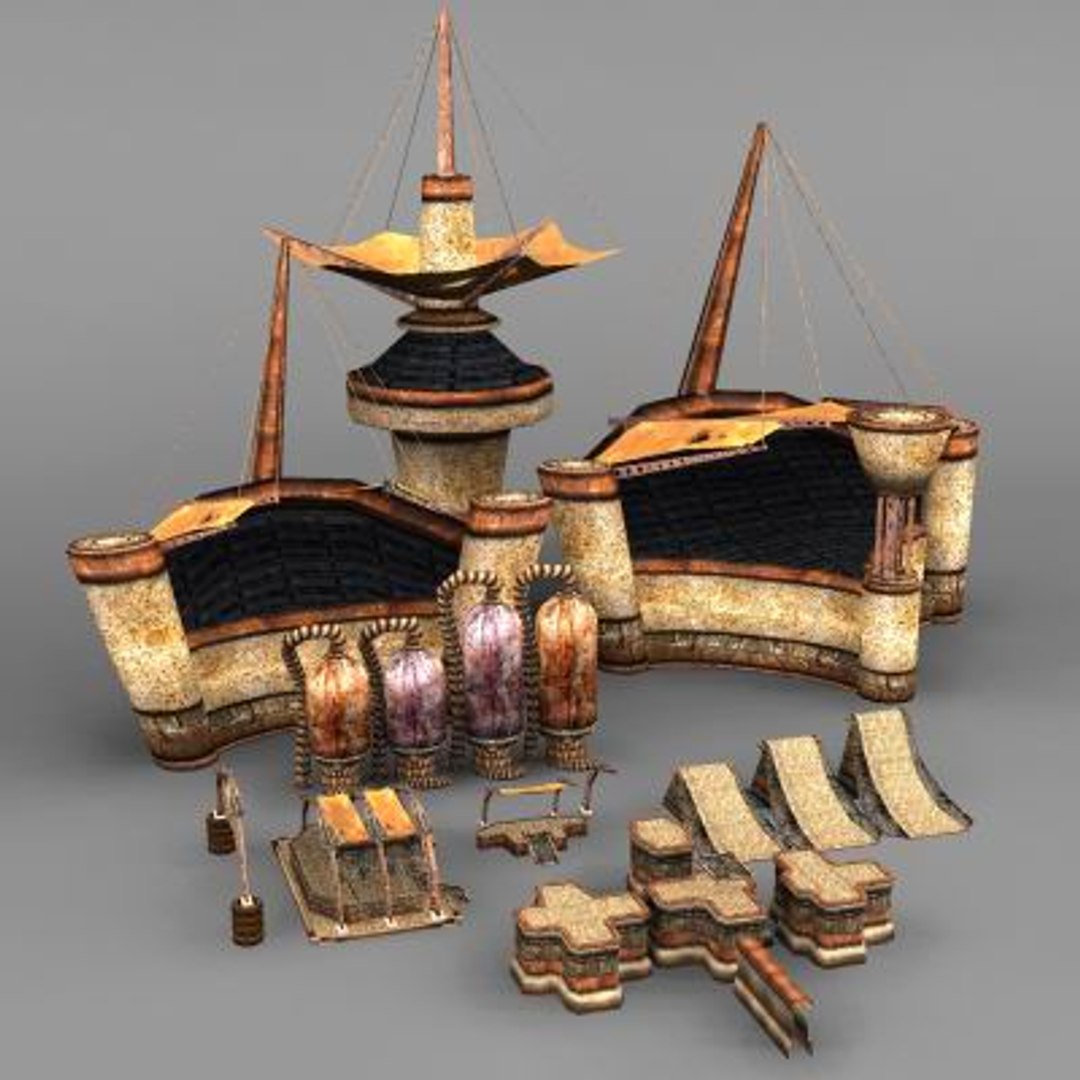 race track set meshes 3d model