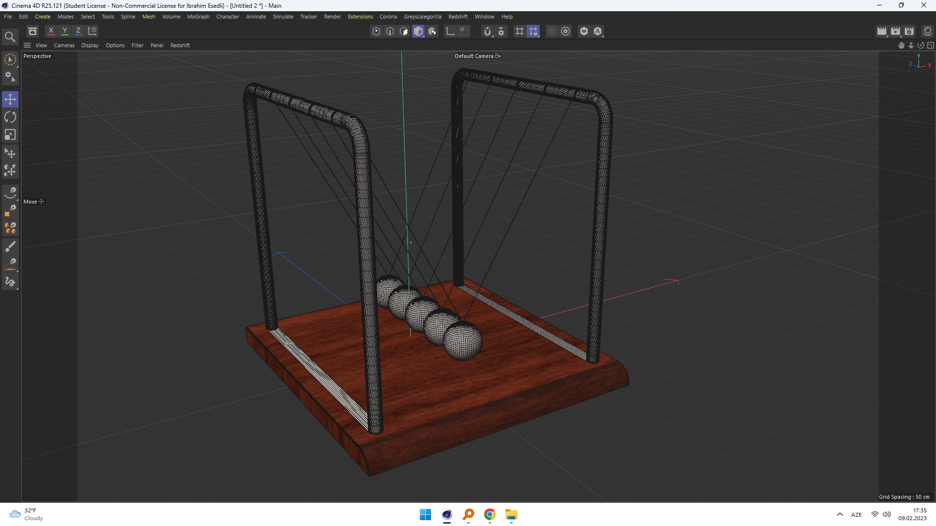 3D Newtons Cradle C4D - TurboSquid 2025618