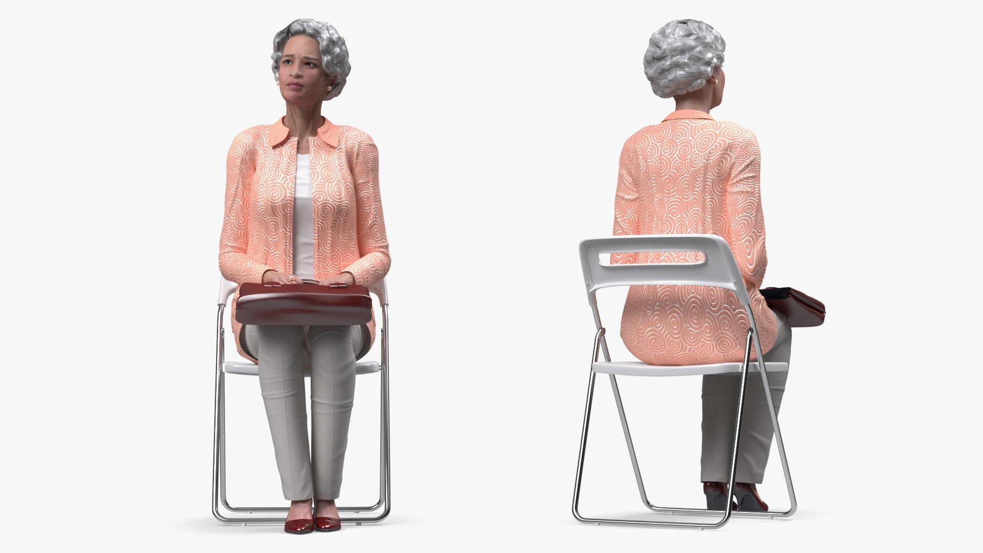 3D Korean Old Lady Everyday Style Sitting Model - TurboSquid 2083589