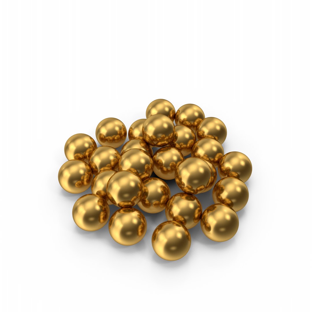 3D Pile Of Gold Balls Model - TurboSquid 1841579
