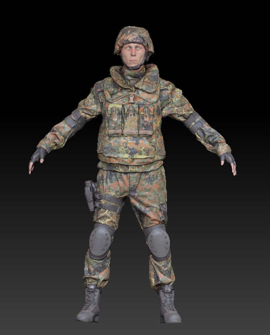 3D Soldier Bundeswehr Uniform Rigging - TurboSquid 1457200