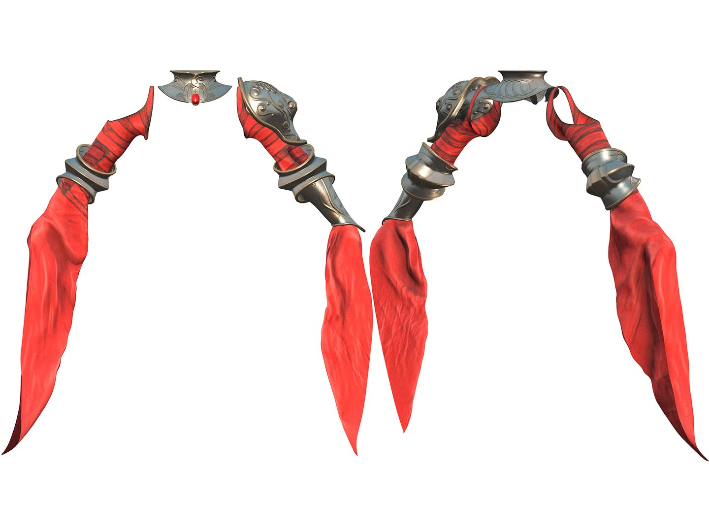 3D Red Fantasy Full Warrior Outfit Model - TurboSquid 1918464