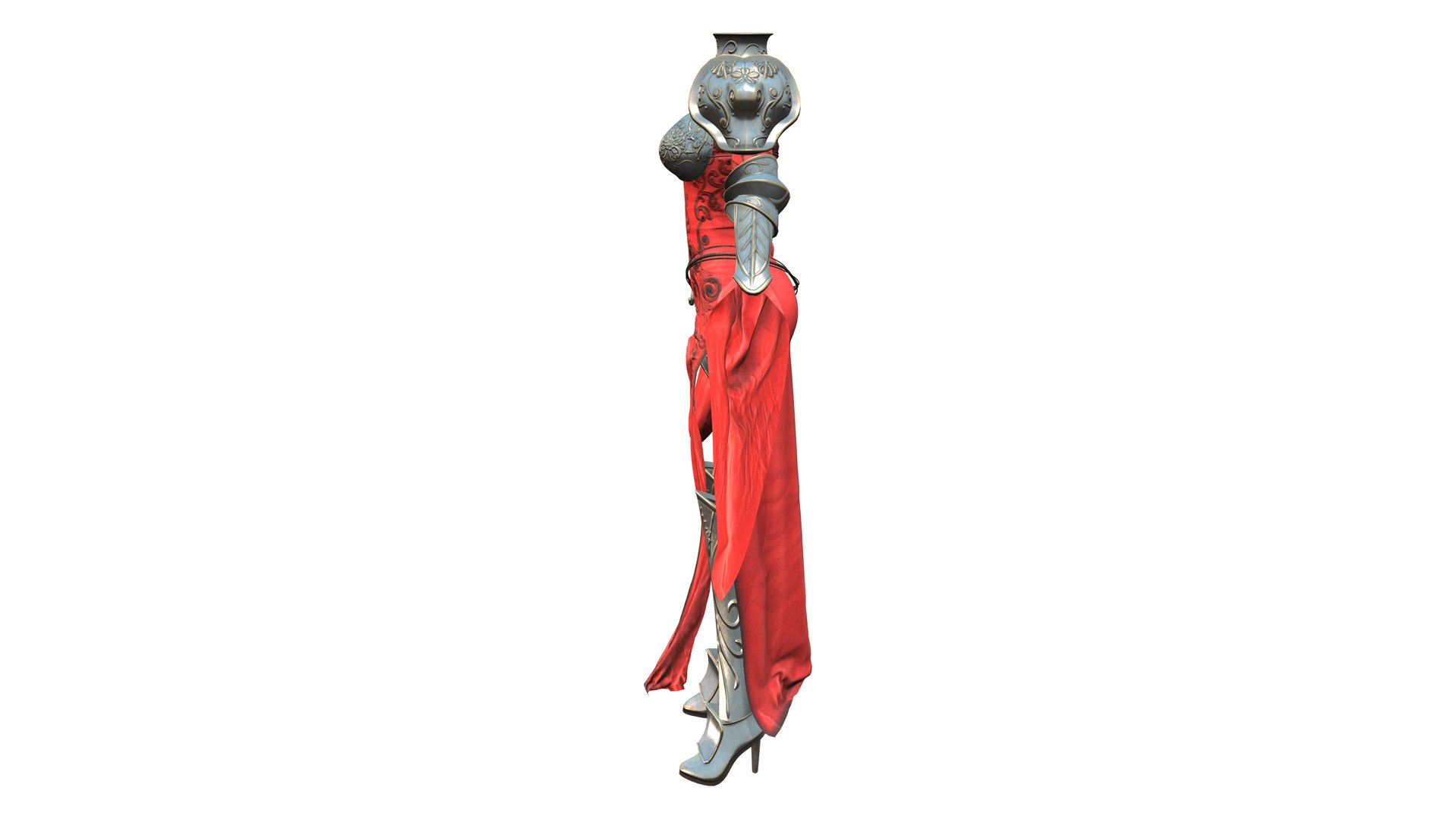 3D Red Fantasy Full Warrior Outfit model - TurboSquid 1918464