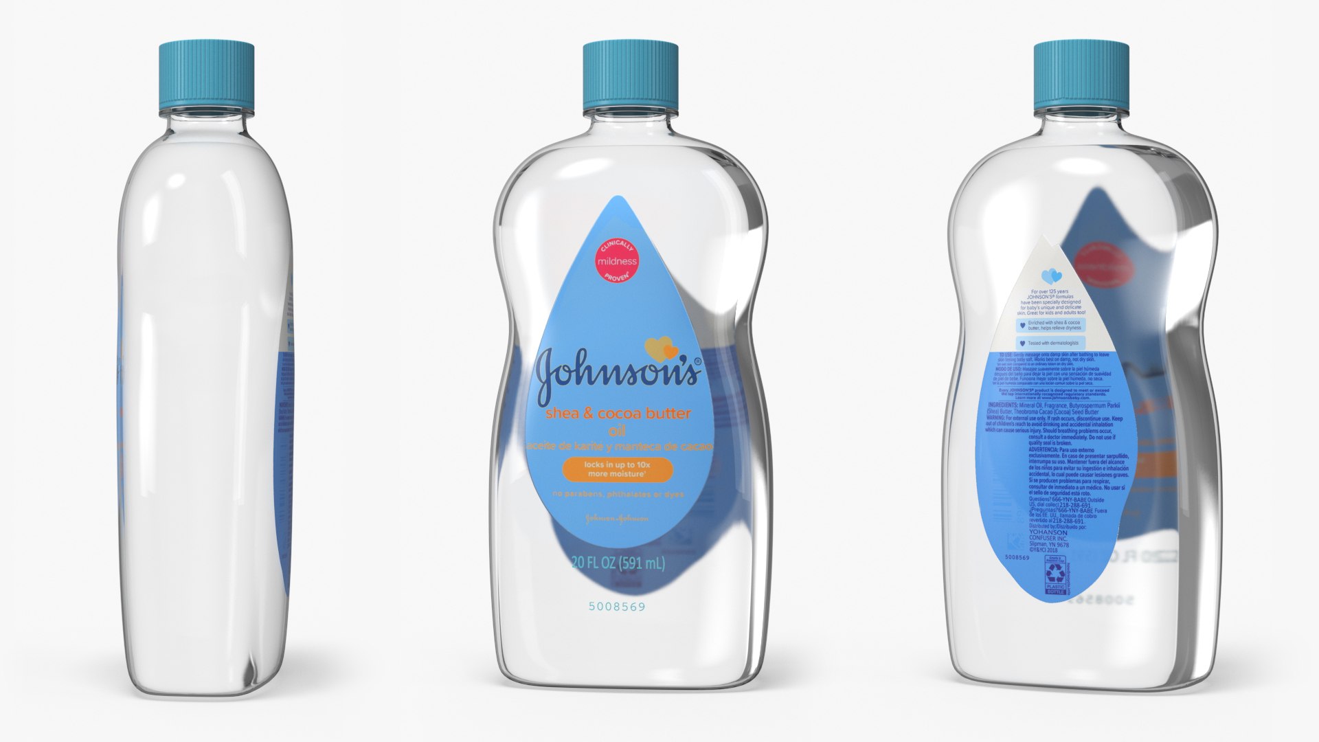 3D Model Johnsons Baby Oil Blue - TurboSquid 2315029