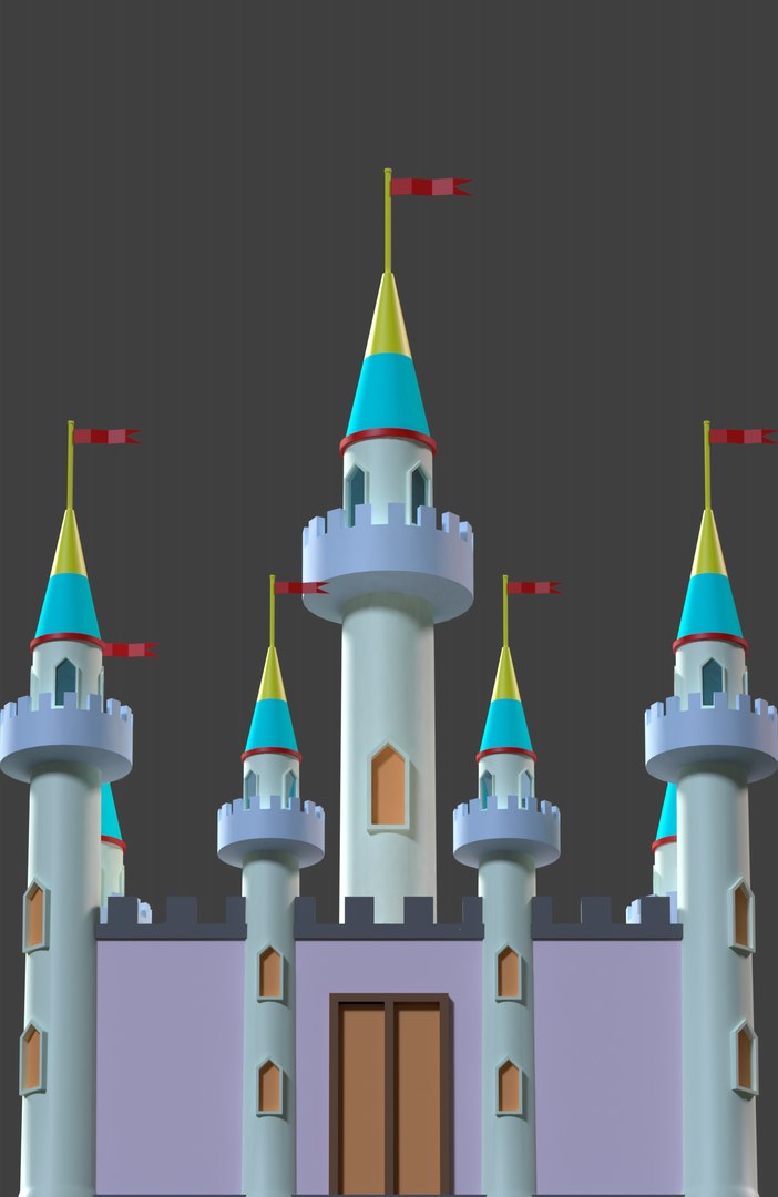 3D Simple Cartoon Medieval Castle - TurboSquid 1488410