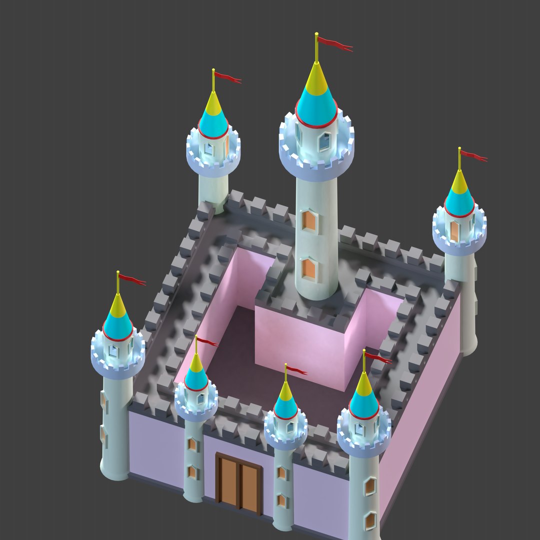 3D Simple Cartoon Medieval Castle - TurboSquid 1488410