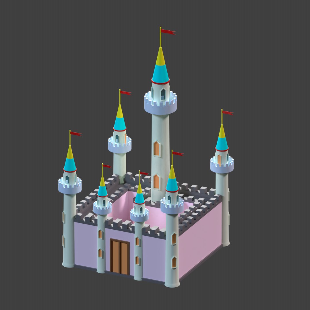 3D Simple Cartoon Medieval Castle - TurboSquid 1488410