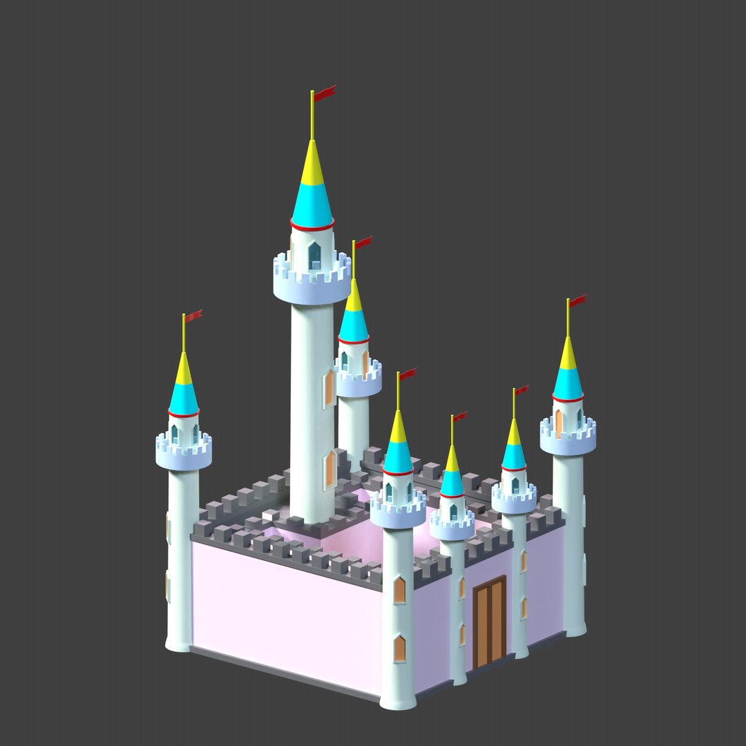 3D Simple Cartoon Medieval Castle - TurboSquid 1488410