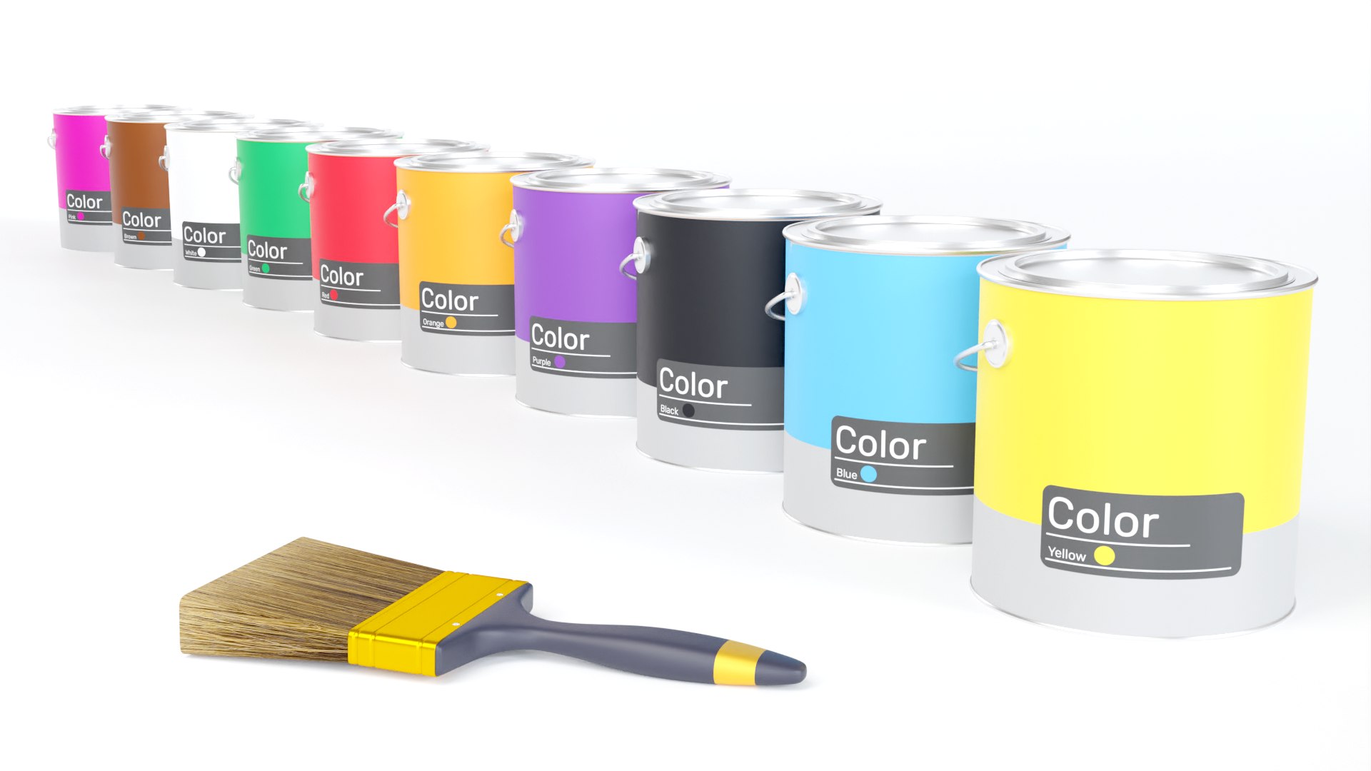 Paint Bucket Colors 3D Model - TurboSquid 2082508