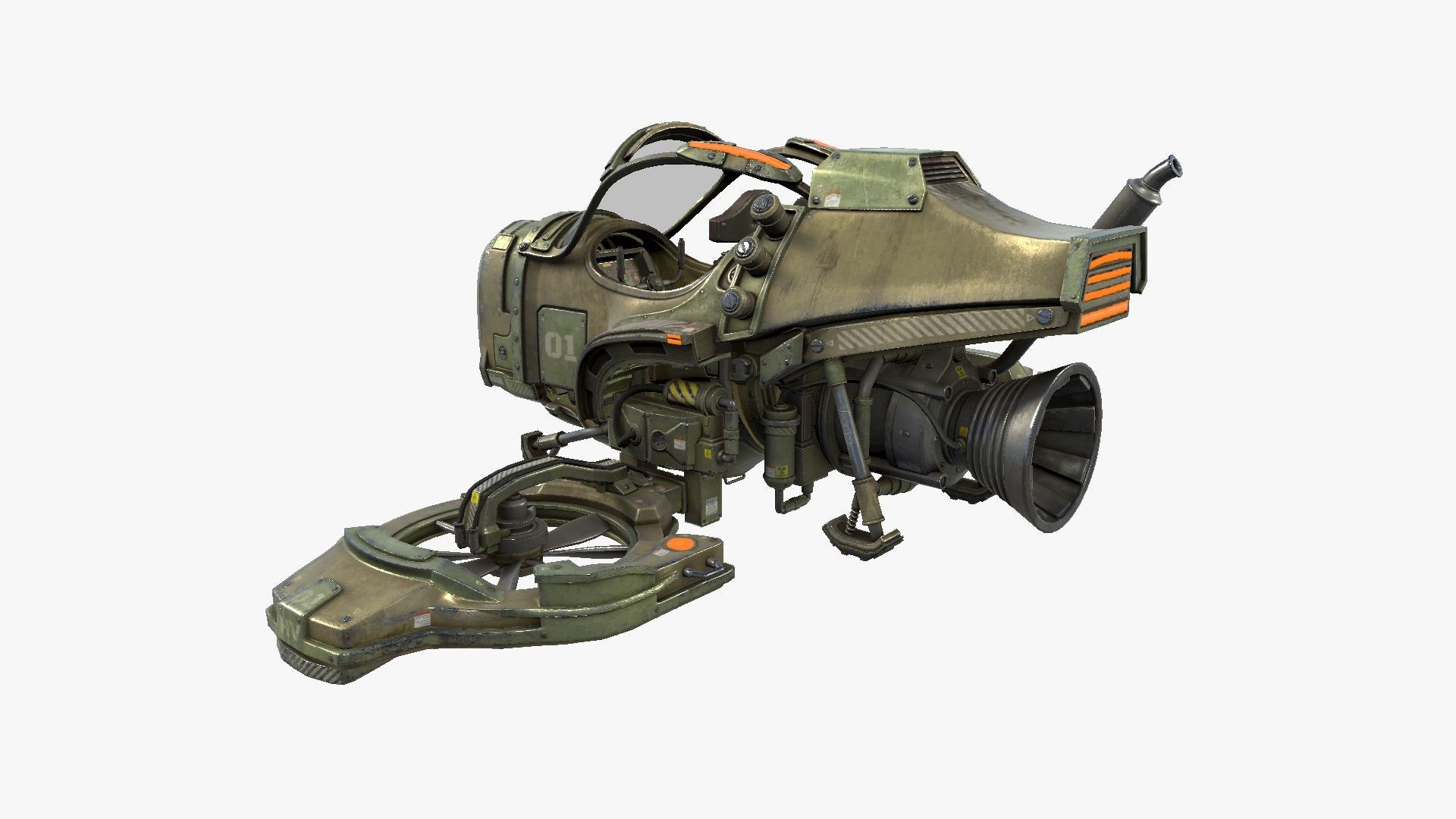 Sci-Fi Hovercraft Helicopter VTOL Tiltrotor Glider Plane Flying ...