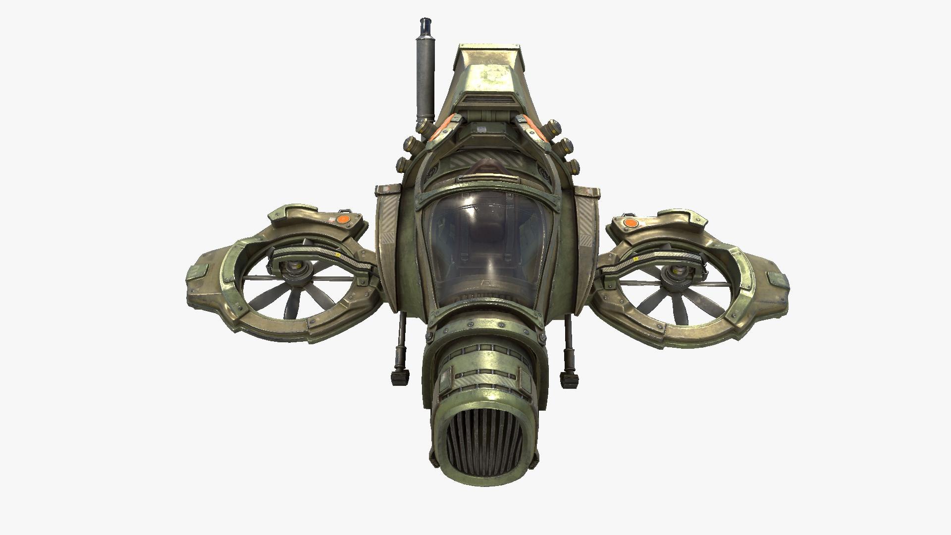 Sci-Fi Hovercraft Helicopter VTOL Tiltrotor Glider Plane Flying ...