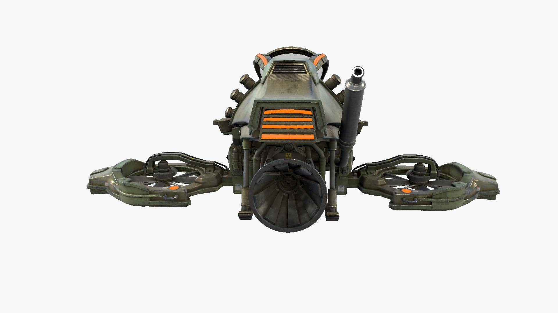 Sci-Fi Hovercraft Helicopter VTOL Tiltrotor Glider Plane Flying Aircraft Vehicle 01 3D Model ...