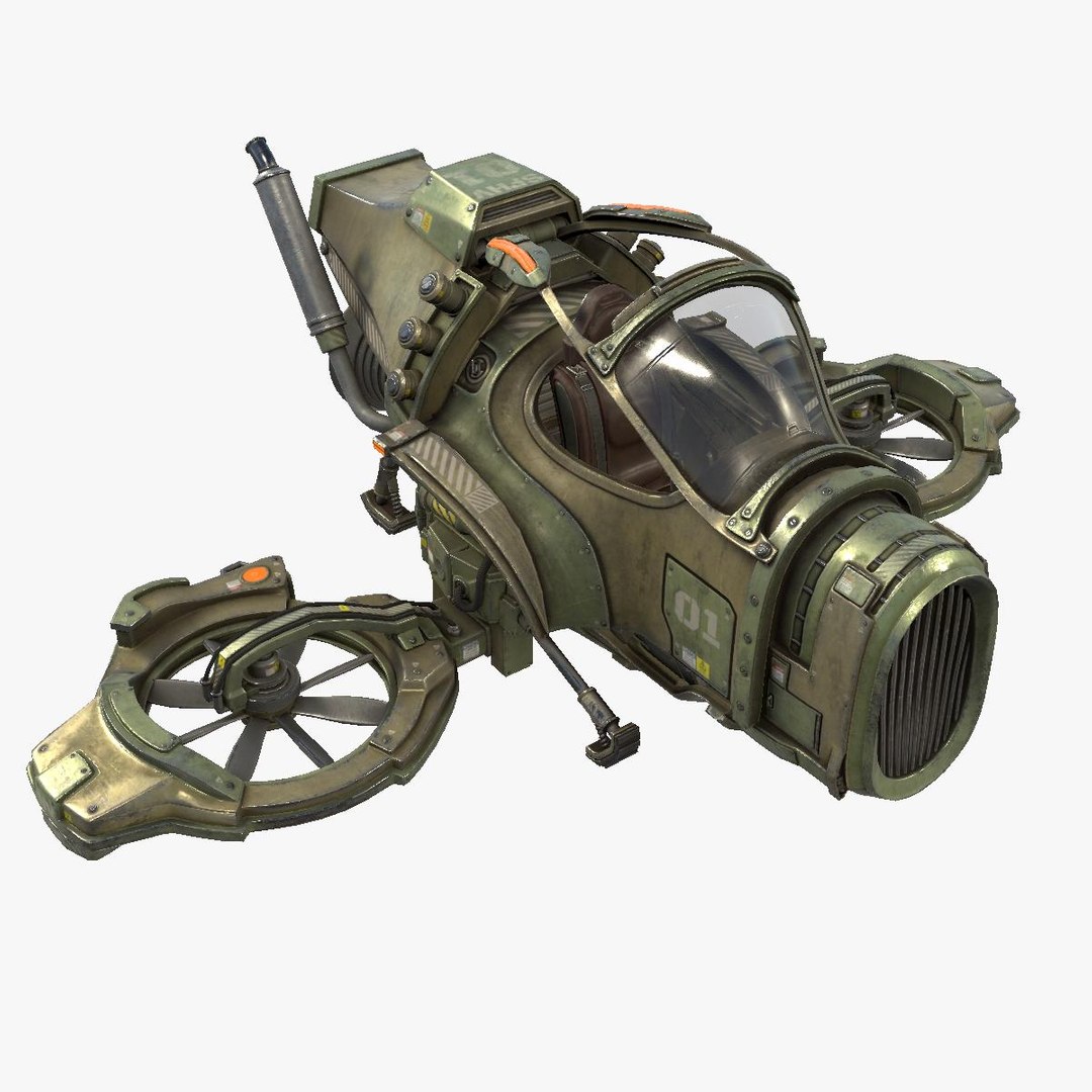 Sci-Fi Hovercraft Helicopter VTOL Tiltrotor Glider Plane Flying ...