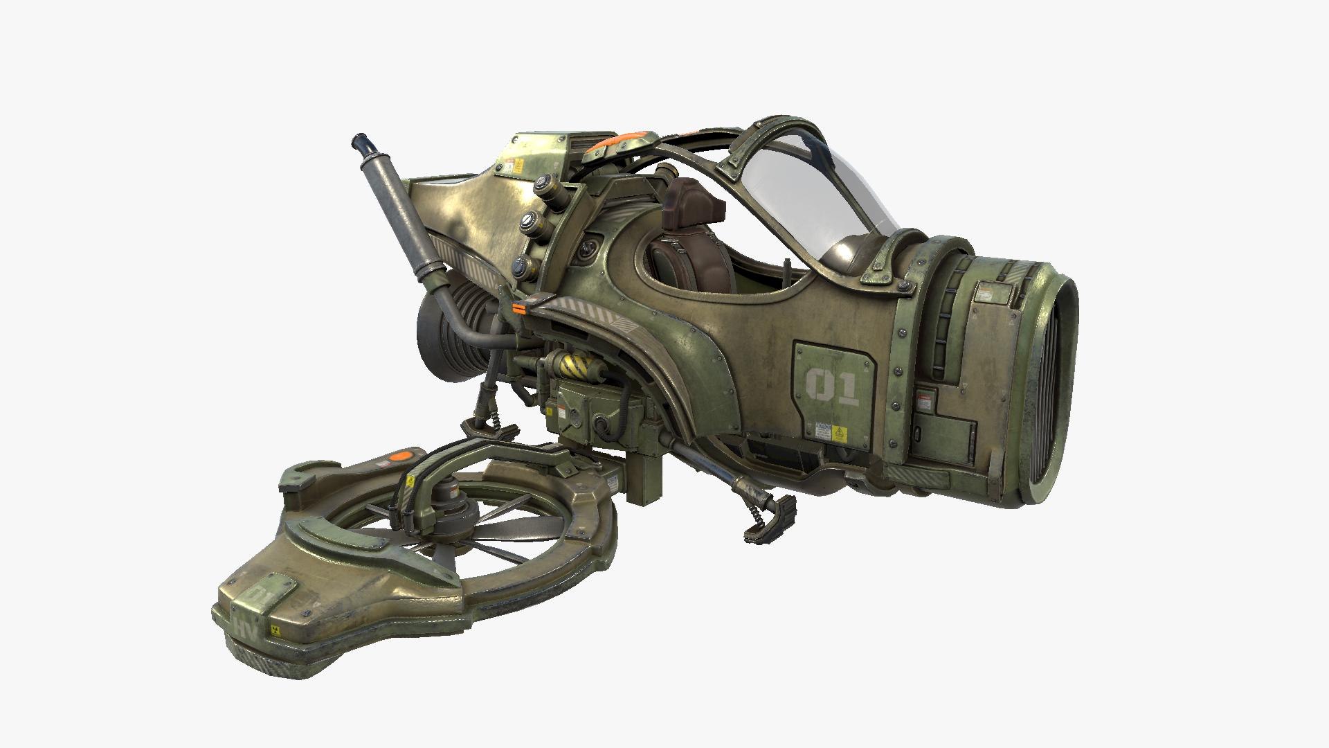 Sci-Fi Hovercraft Helicopter VTOL Tiltrotor Glider Plane Flying ...