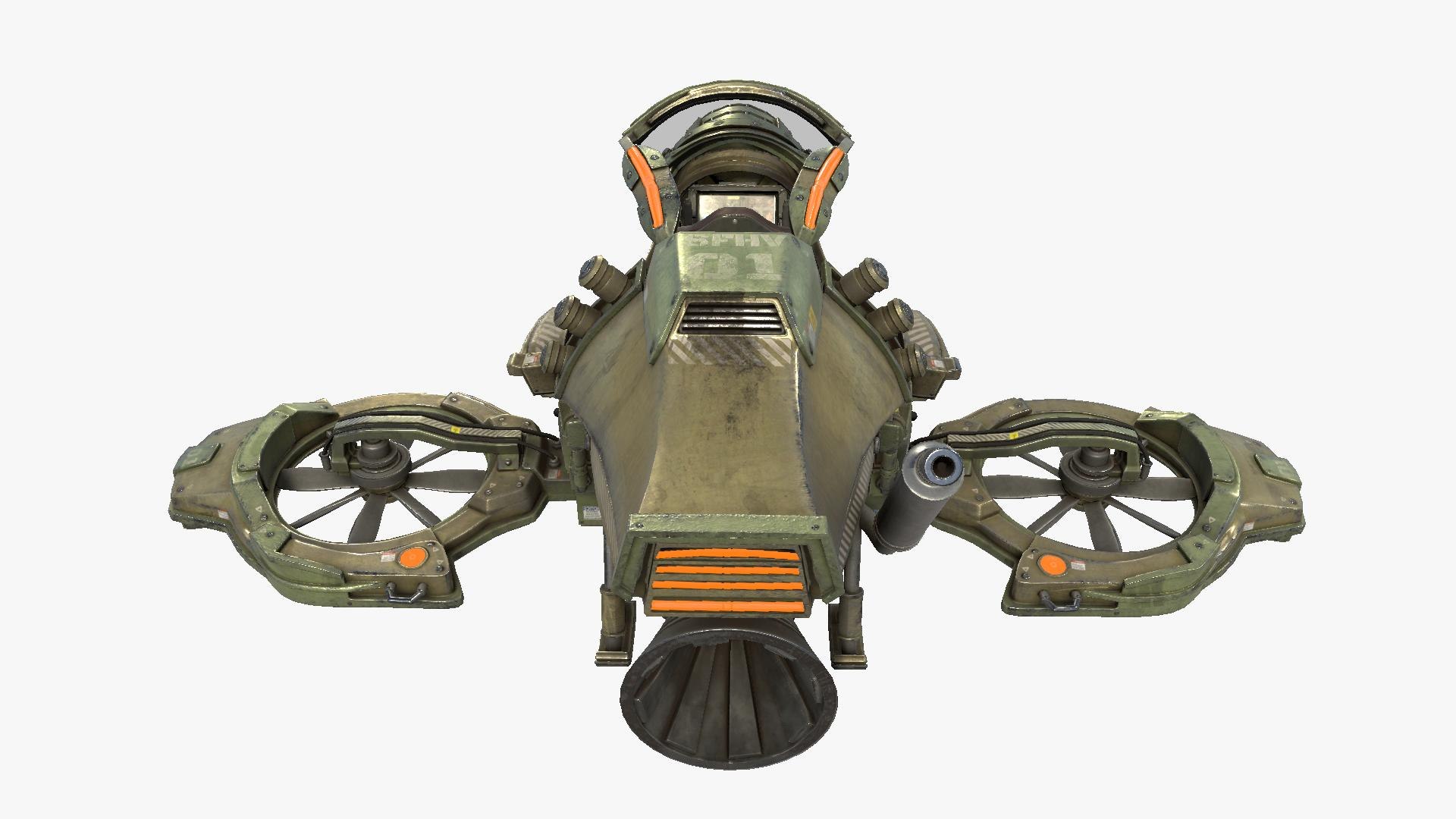 Sci-Fi Hovercraft Helicopter VTOL Tiltrotor Glider Plane Flying Aircraft Vehicle 01 3D Model ...