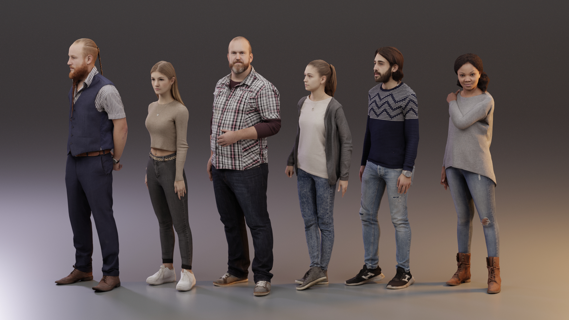 3D Rigged - Characters Animate Crowd - TurboSquid 1592699