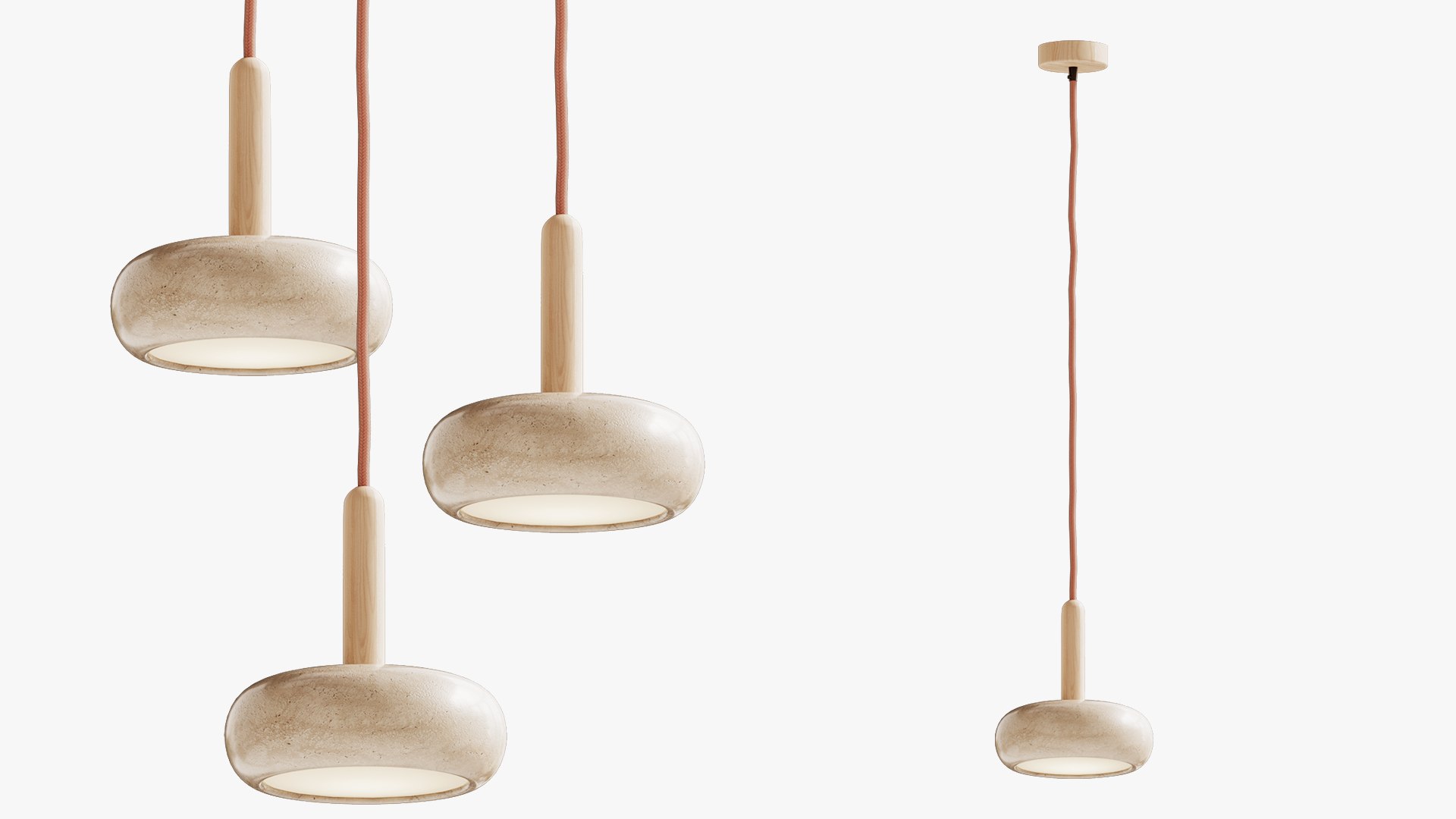 3D Natural Stone Pendant Light Model - TurboSquid 2261435