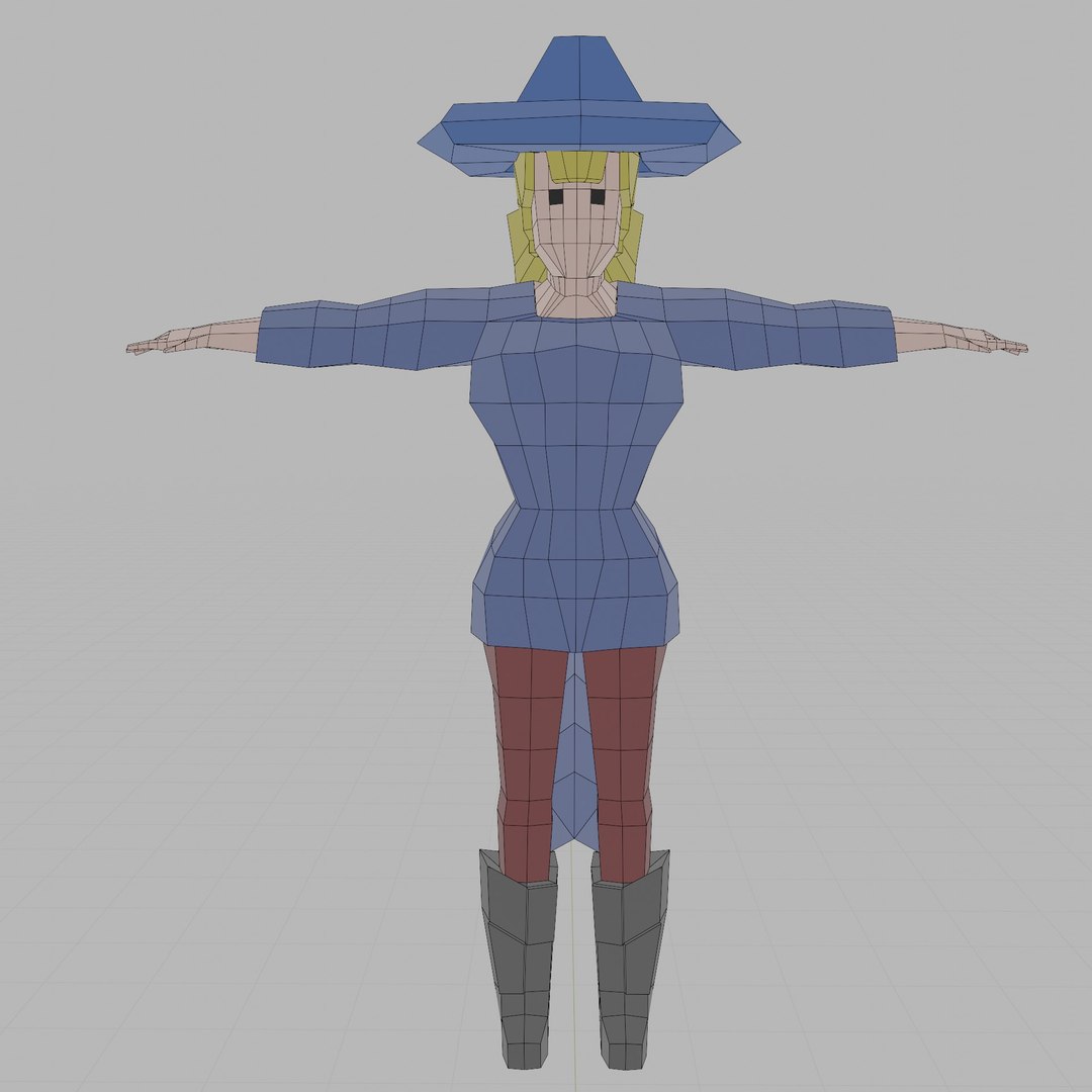 Low Poly Wizard Girl Rigged 4 3D - TurboSquid 2171660