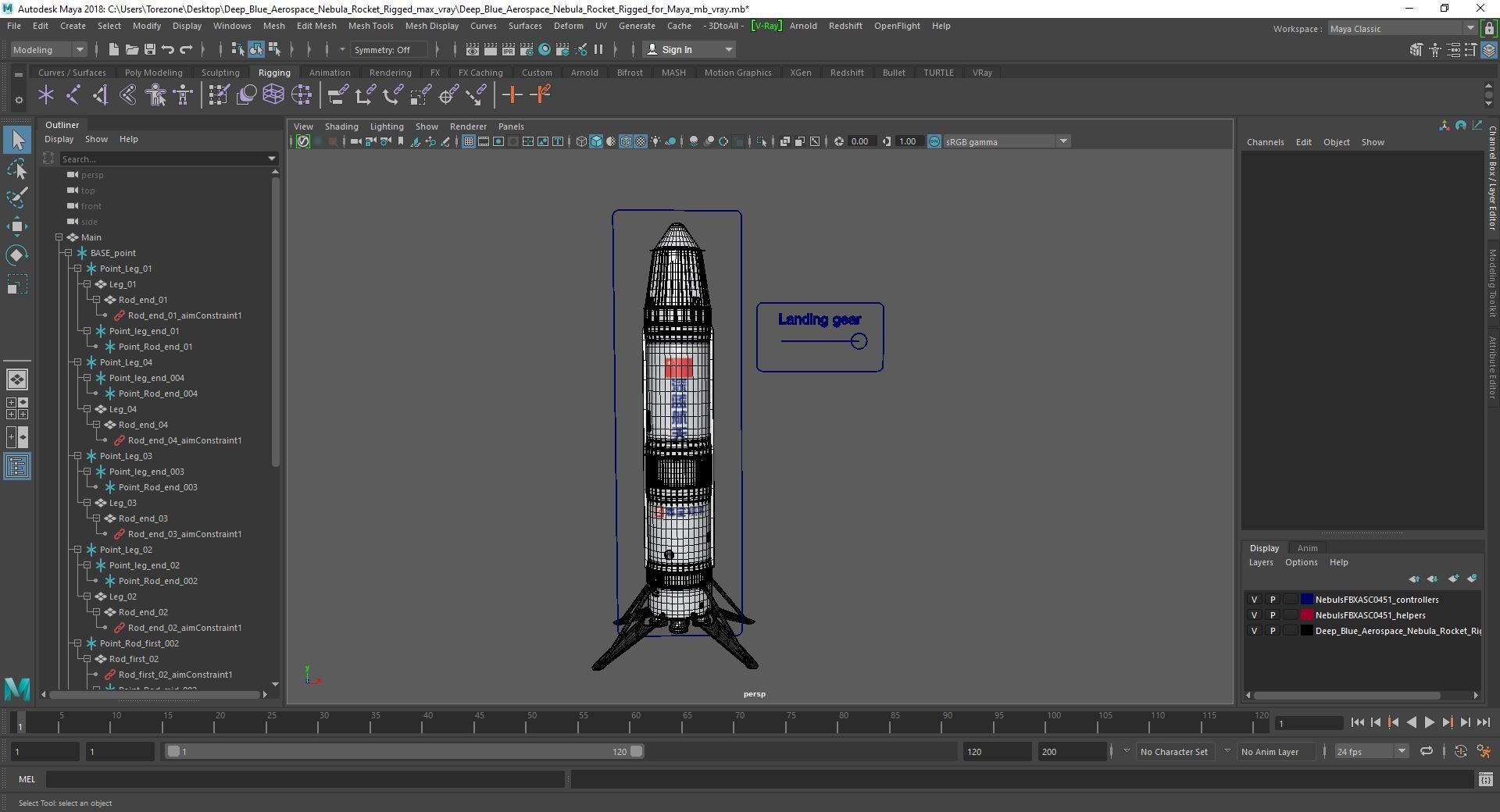 Deep Blue Aerospace Nebula Rocket Rigged For Maya 3D - TurboSquid 2399794