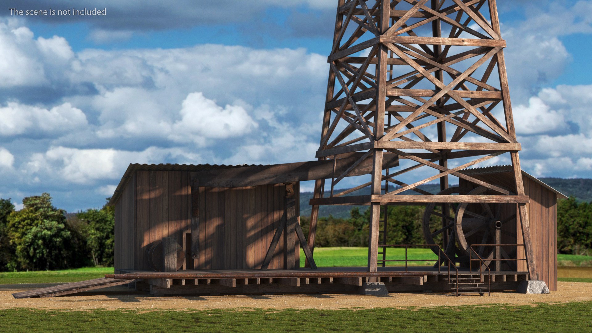 Old Wooden Oil Derrick 3D Model - TurboSquid 1987008