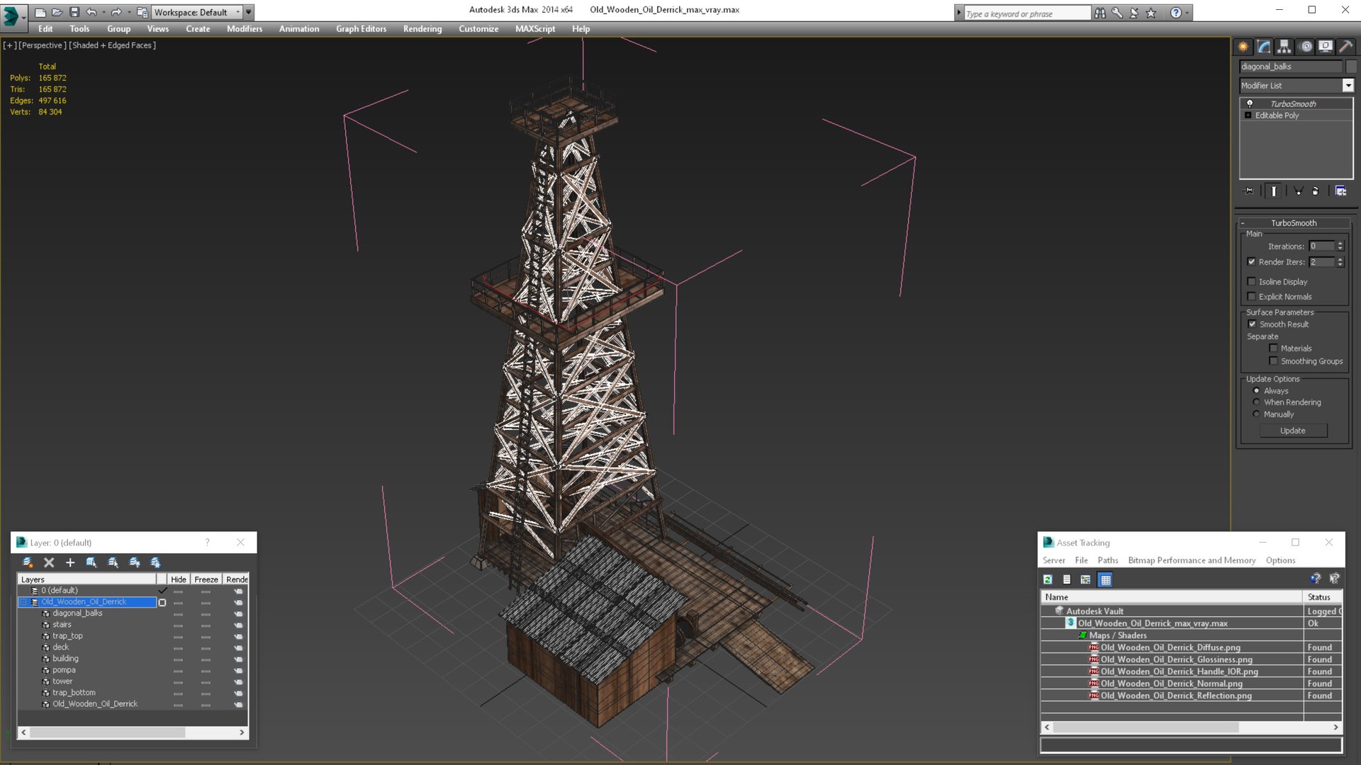 Old Wooden Oil Derrick 3D model - TurboSquid 1987008