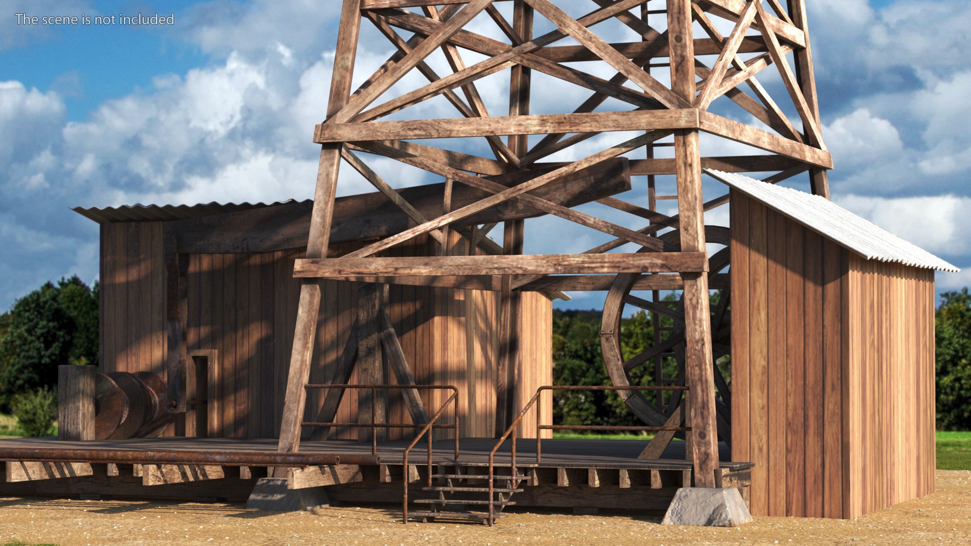 Old Wooden Oil Derrick 3D Model - TurboSquid 1987008