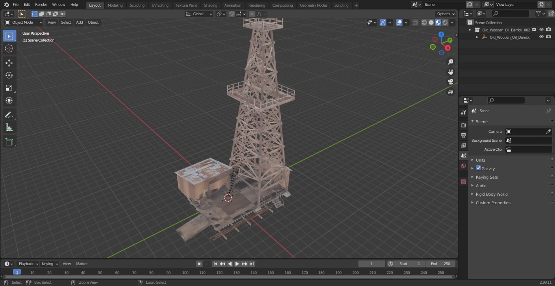 Old Wooden Oil Derrick 3D model - TurboSquid 1987008
