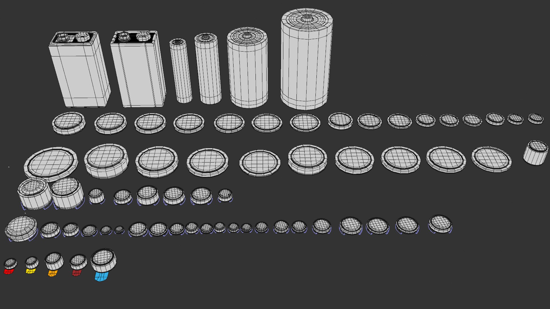 All Types Of Batteries Model - TurboSquid 2083338