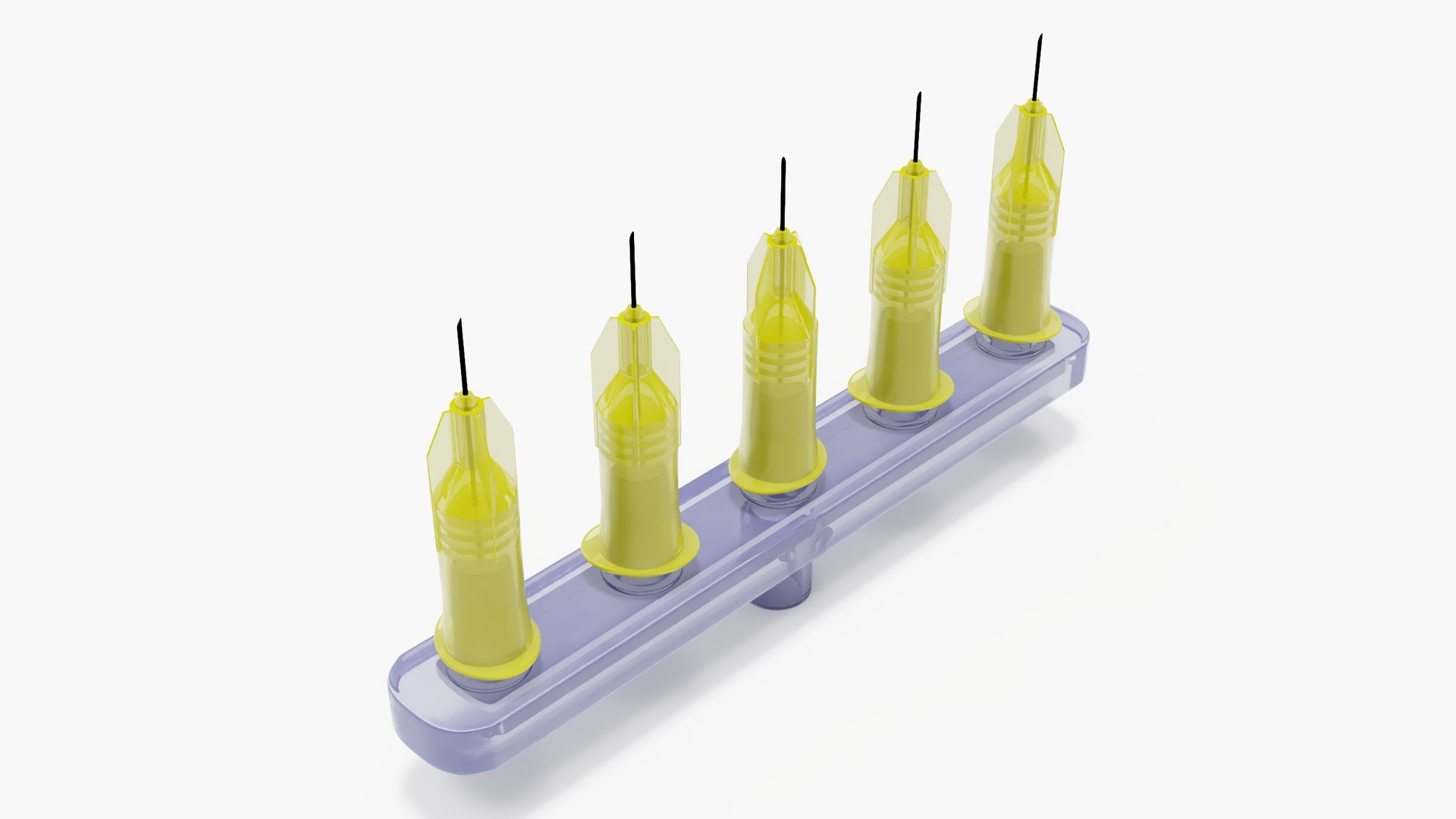 3D Multi Injector 5 Needles Straight Yellow - TurboSquid 2247465