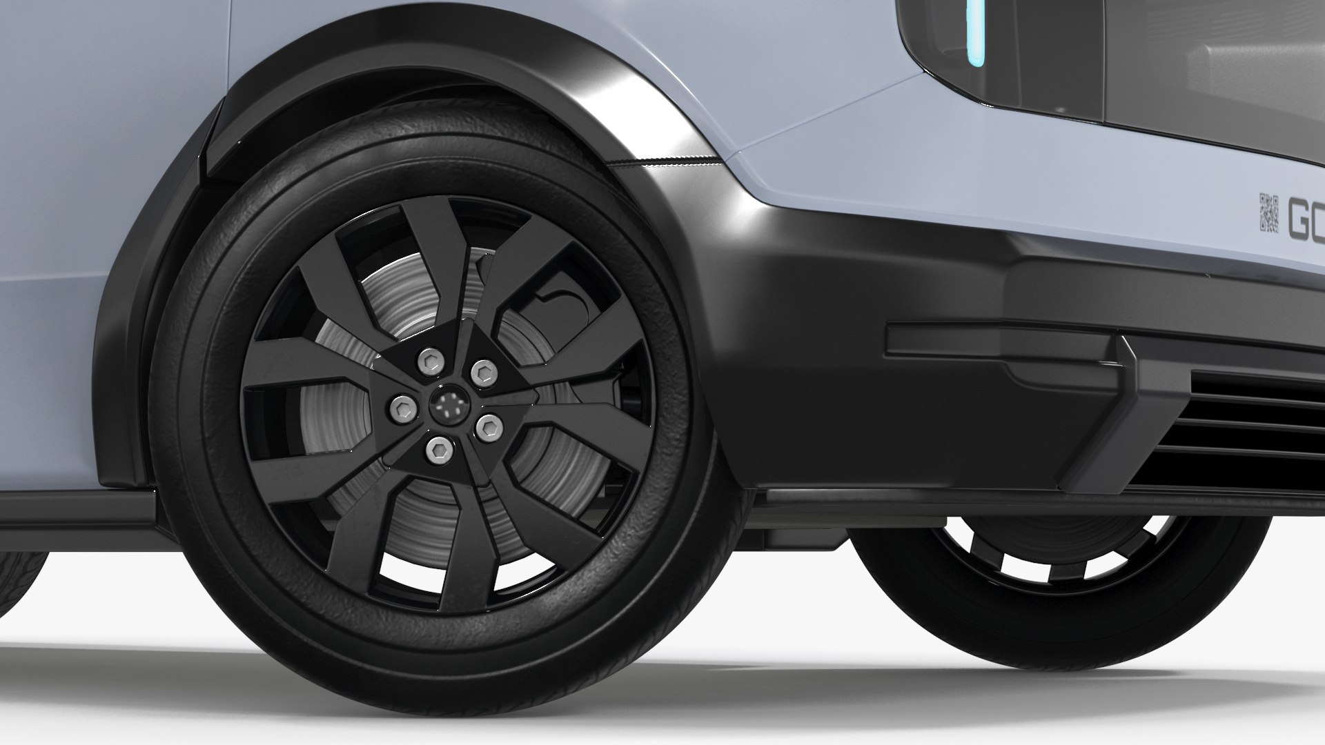 Electric Minivan Canoo Van Delivery Light Blue Rigged 3D model ...