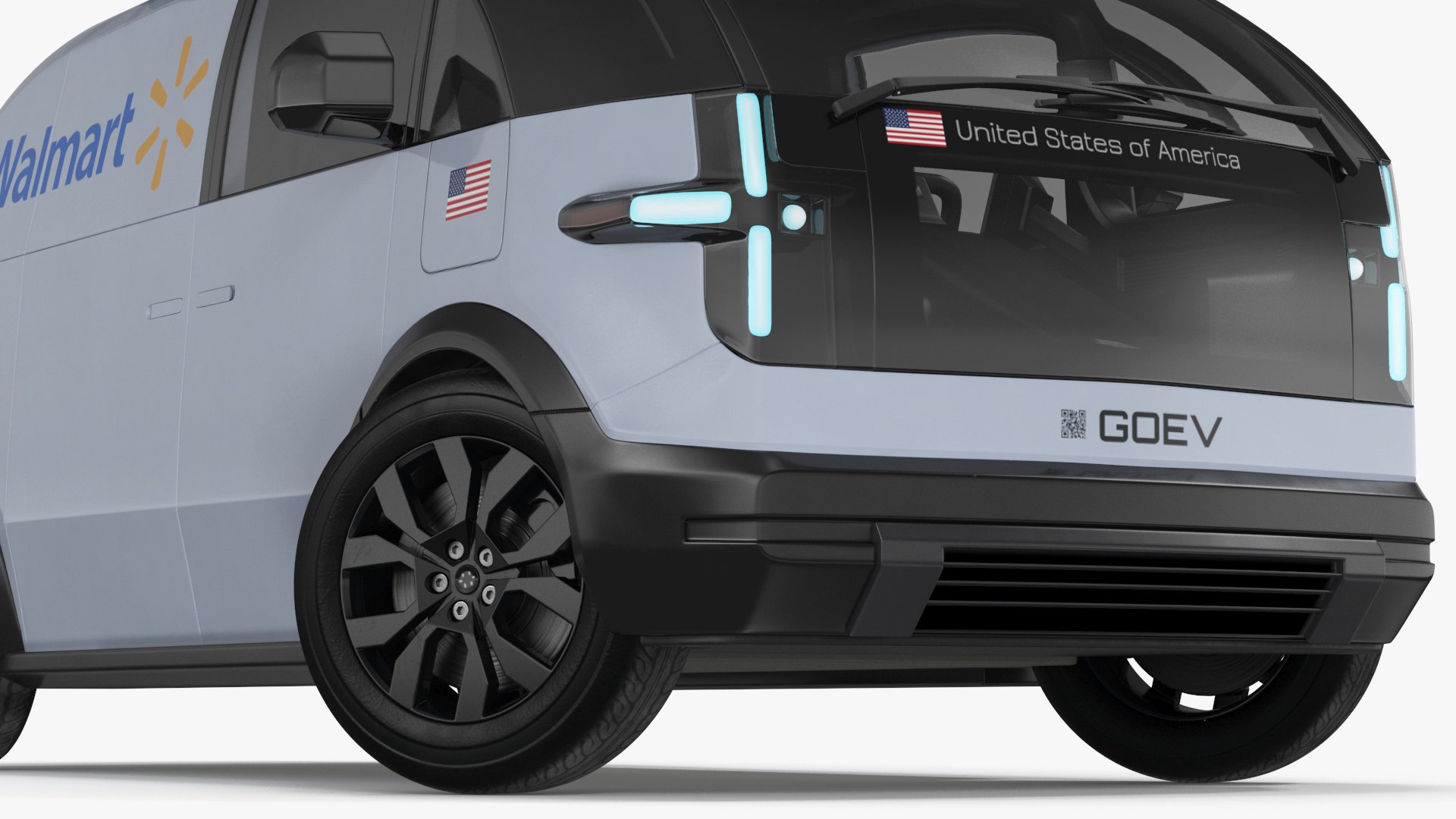 Electric Minivan Canoo Van Delivery Light Blue Rigged 3D model ...