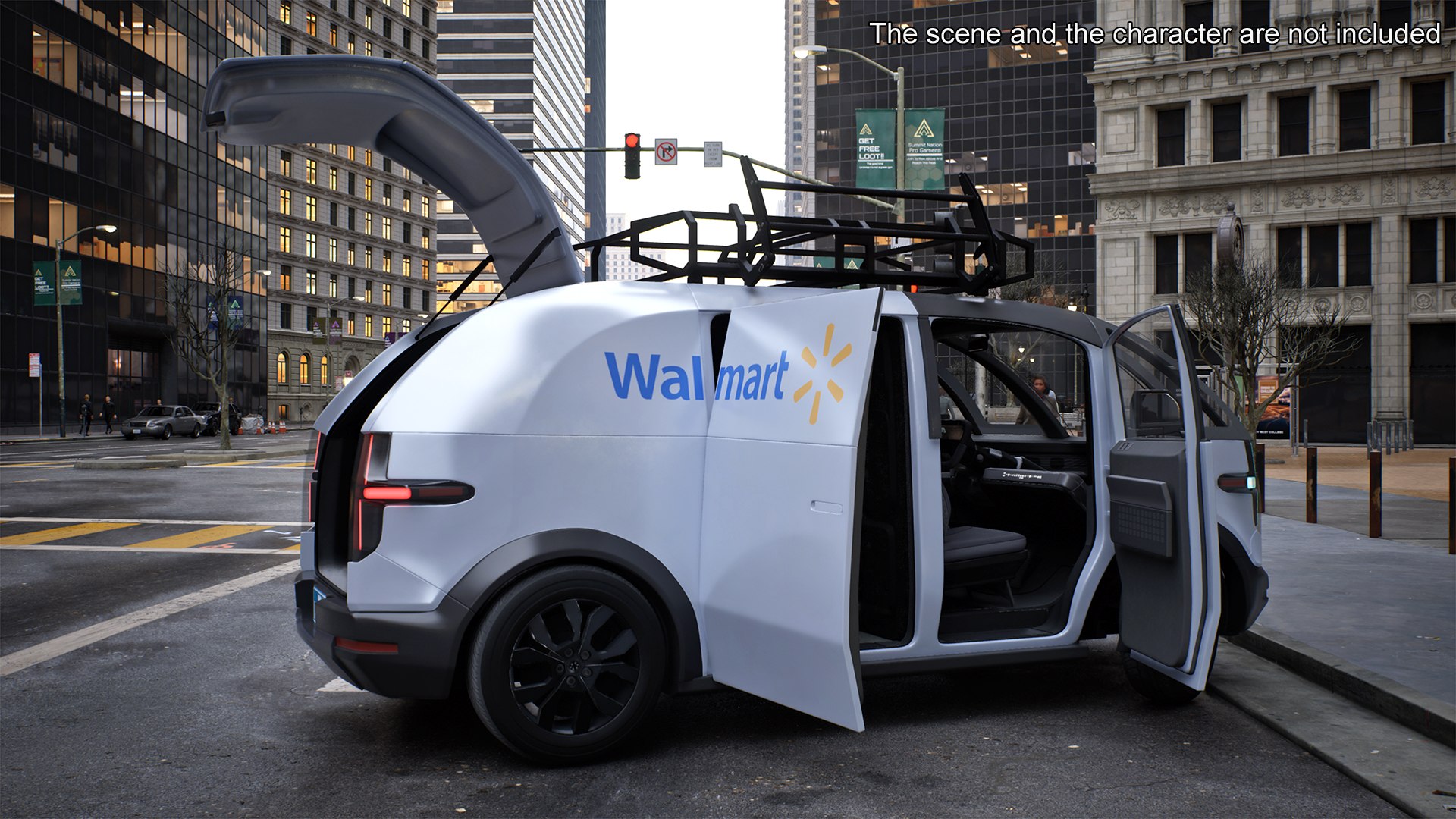 Electric Minivan Canoo Van Delivery Light Blue Rigged 3D model ...