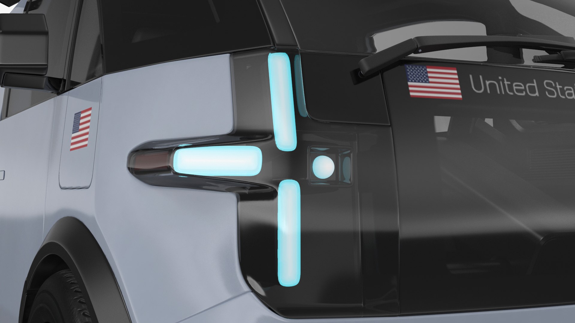 Electric Minivan Canoo Van Delivery Light Blue Rigged 3D model ...