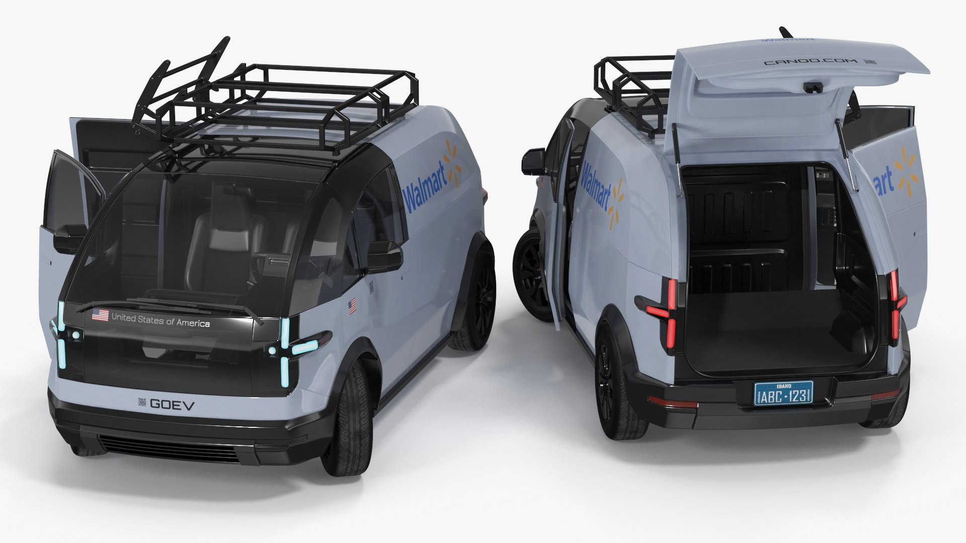 Electric Minivan Canoo Van Delivery Light Blue Rigged 3D model ...