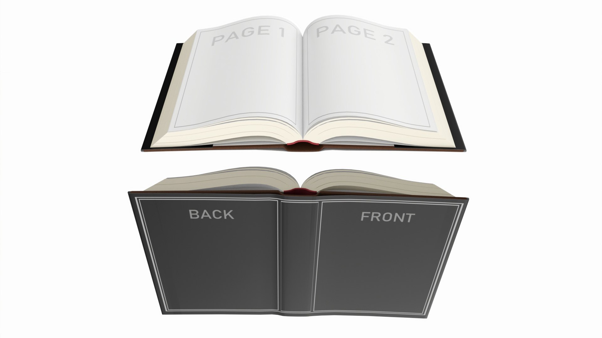 Open Book With Blank Pages And Book Jacket Mockup 2 Model - TurboSquid ...