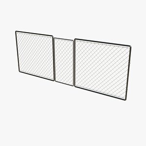 chain link fence metal 3d dxf