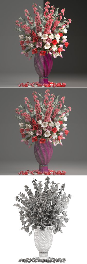 Bouquet Spring Flowers Tulips 3D Model - TurboSquid 1285528